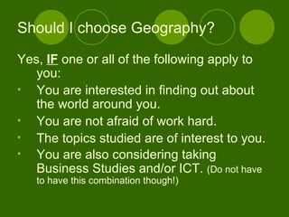 GCSE Geography 2009 Presentation | PPT