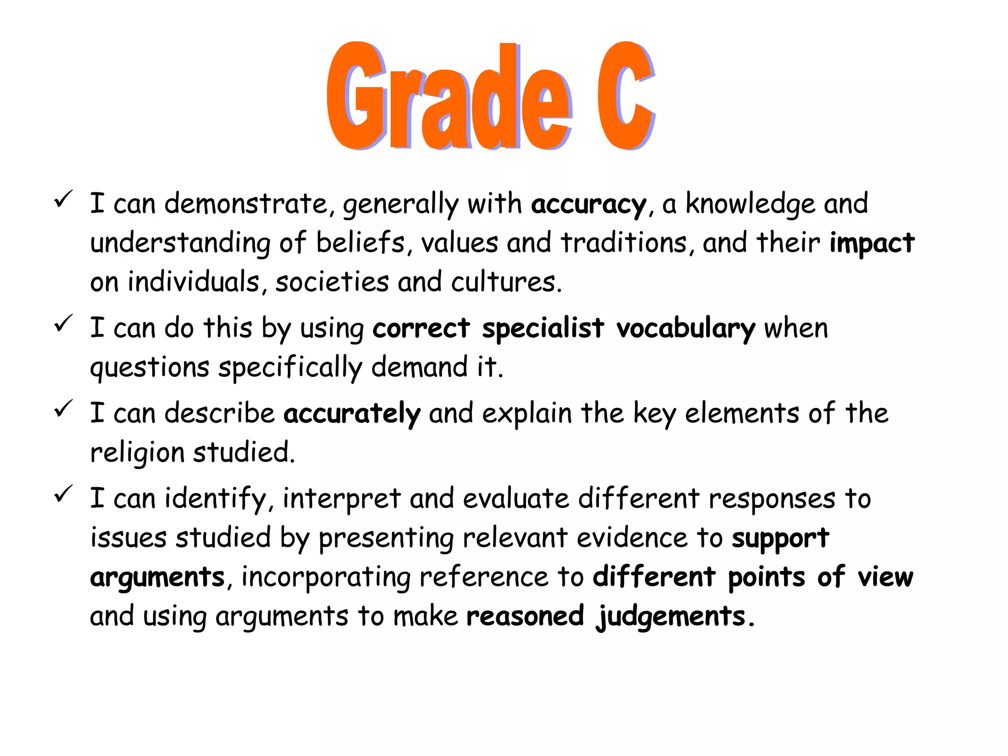 GCSE Grade Descriptors | PPT