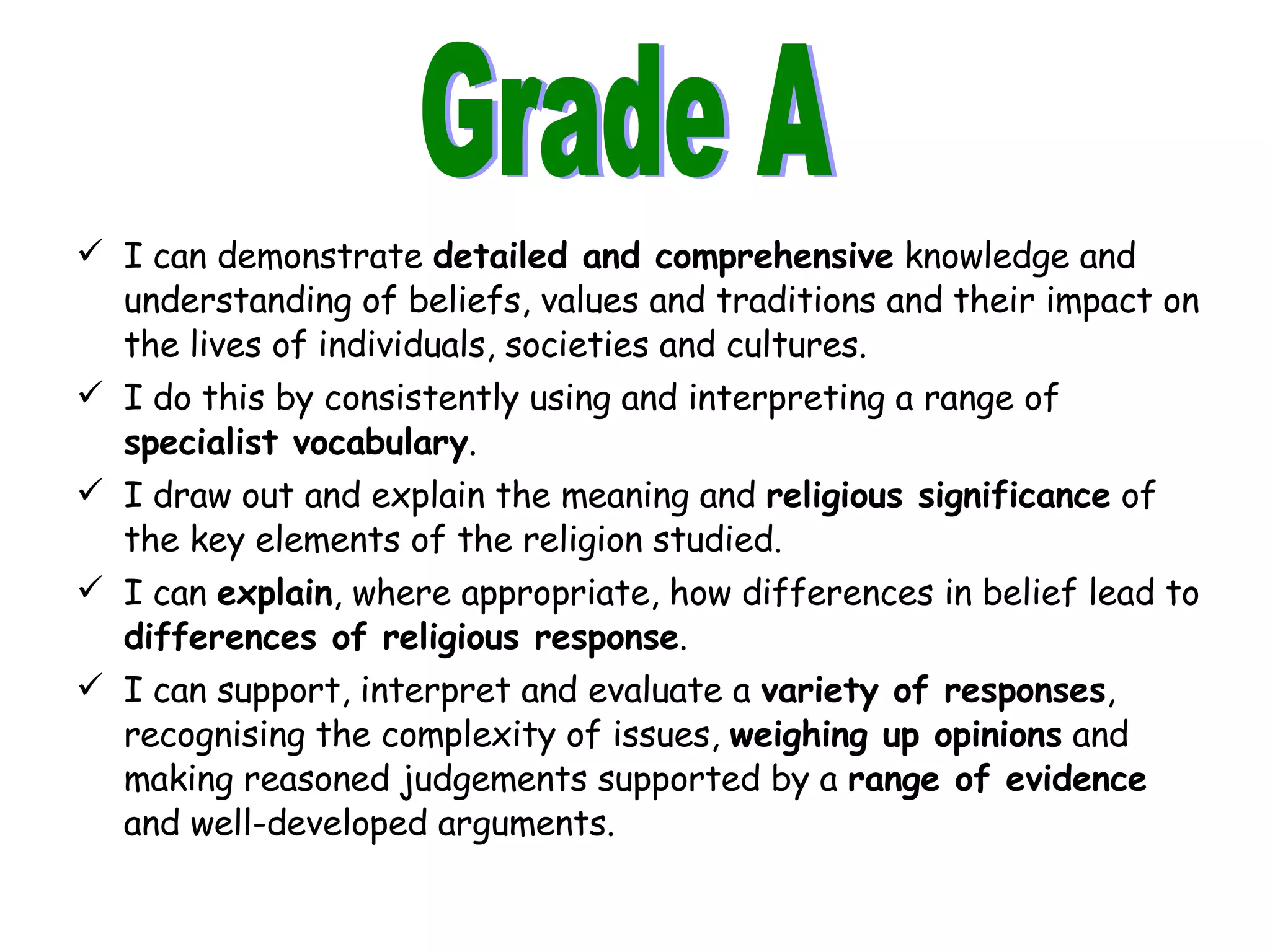 GCSE Grade Descriptors | PPT