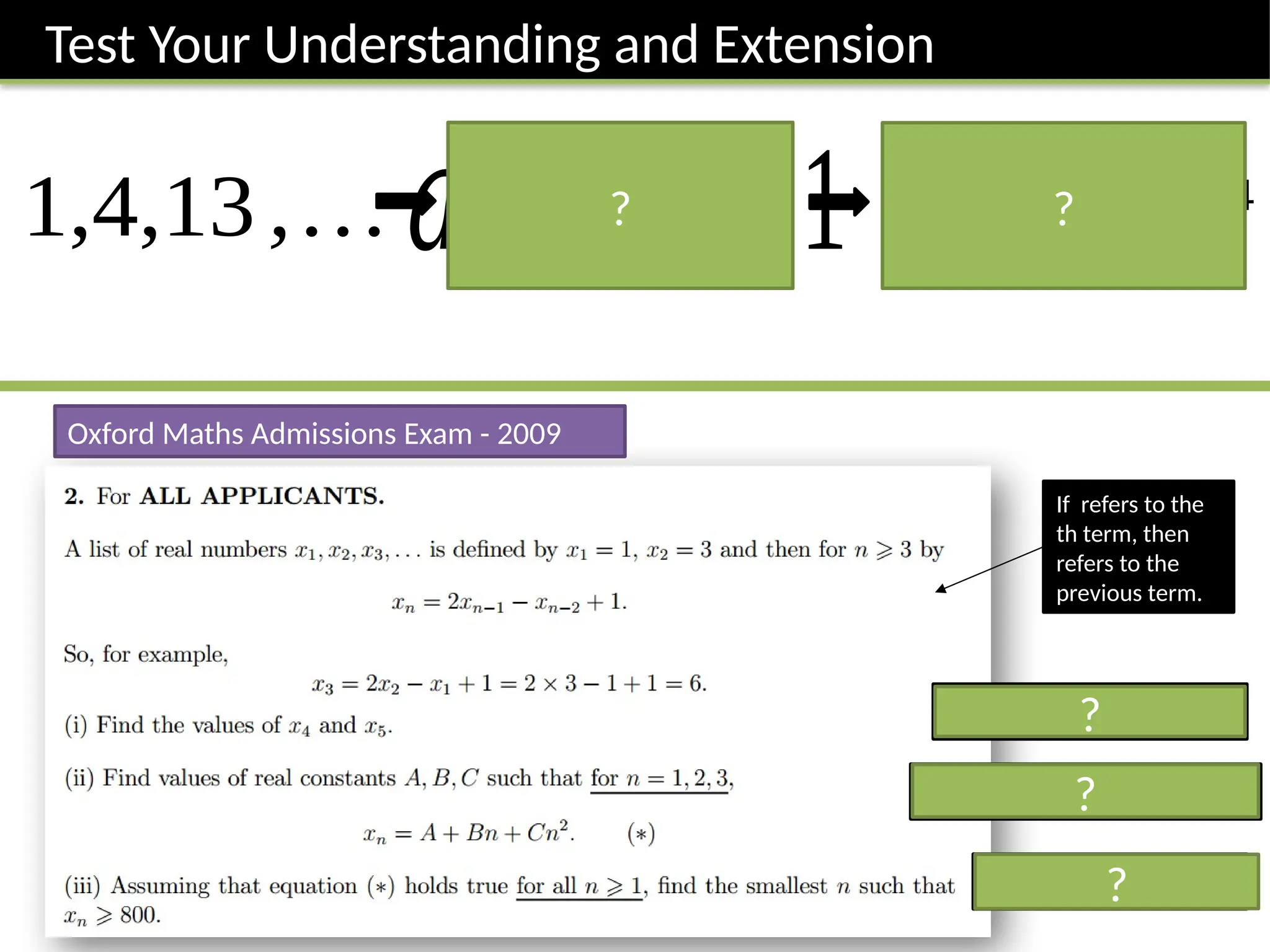 GCSEand IGCSE Quadratic Sequences powerpoint | PPT