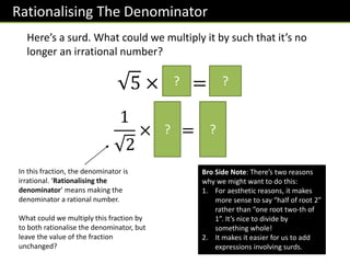 GCSE-Surds.pptx for IGCSE grade 9 and 10 | PPTX