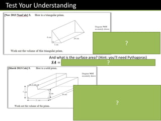 Gcse volumes surfaceareaofsolids | PPTX