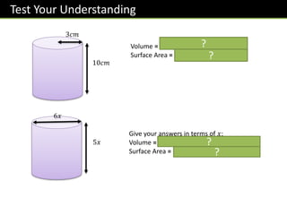 Gcse volumes surfaceareaofsolids | PPTX