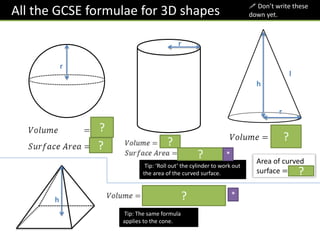 Gcse volumes surfaceareaofsolids | PPT