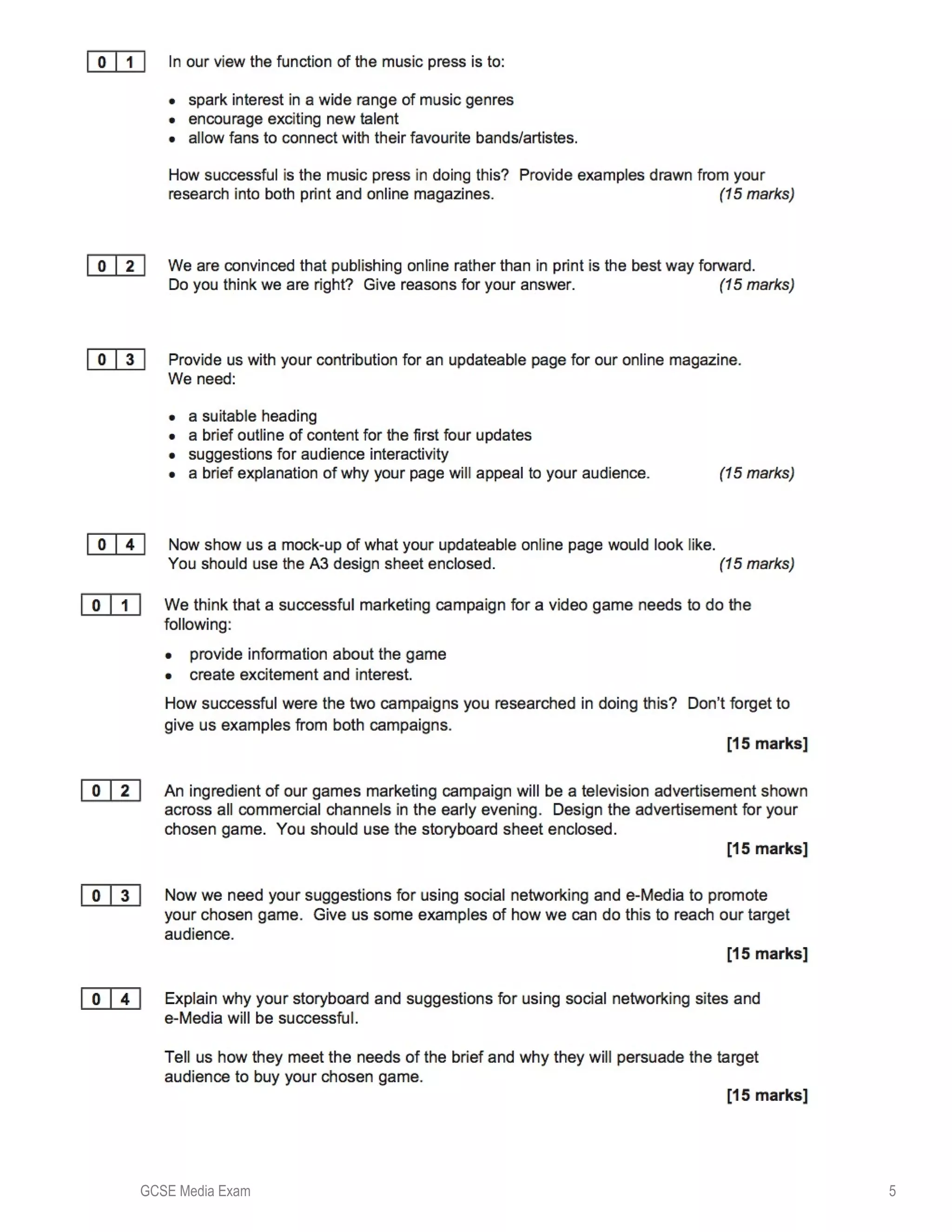 Gcse 2016 exam outline | DOC