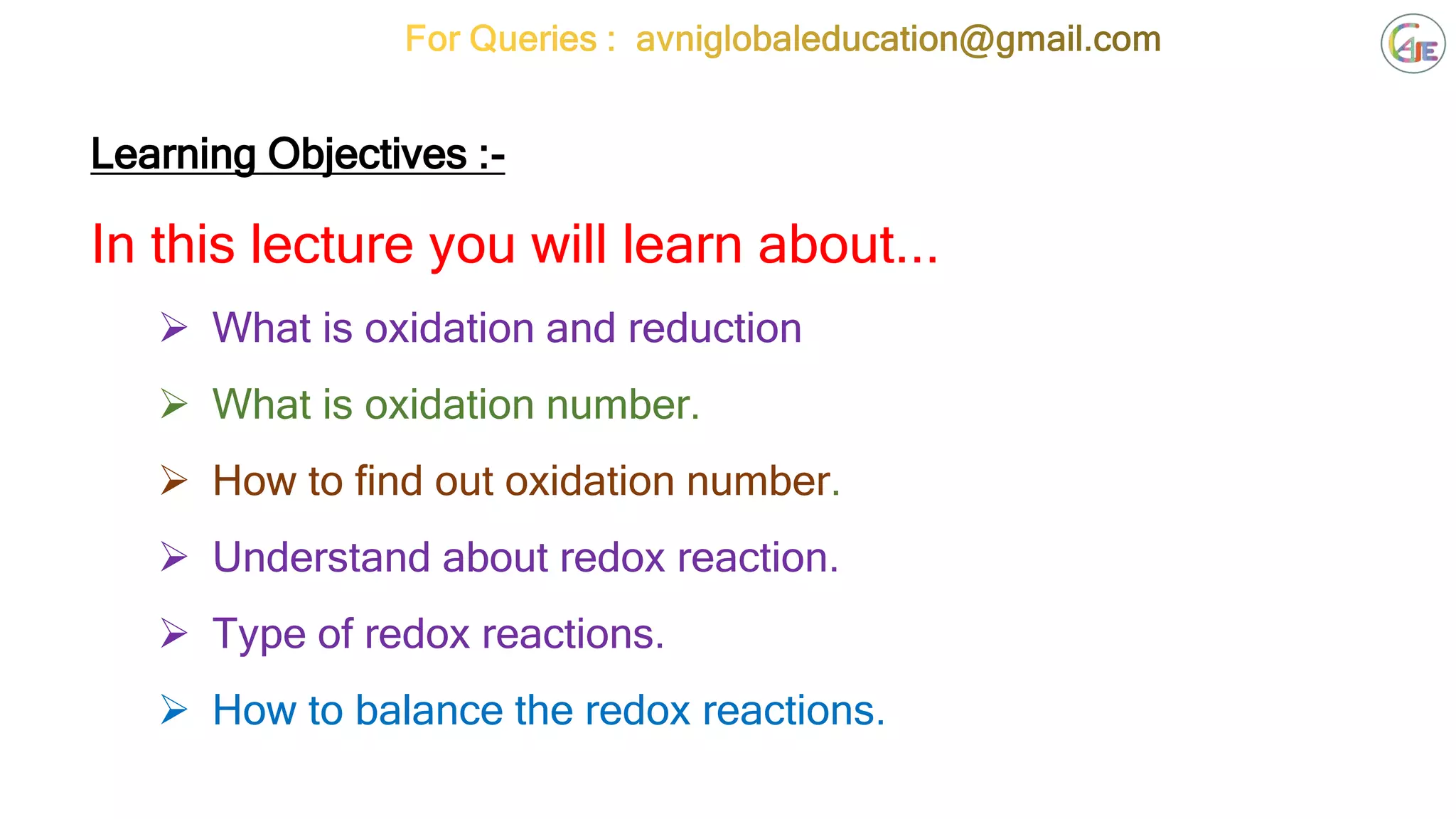Gcse_a_level_chemistry_redox_reaction | PPTX