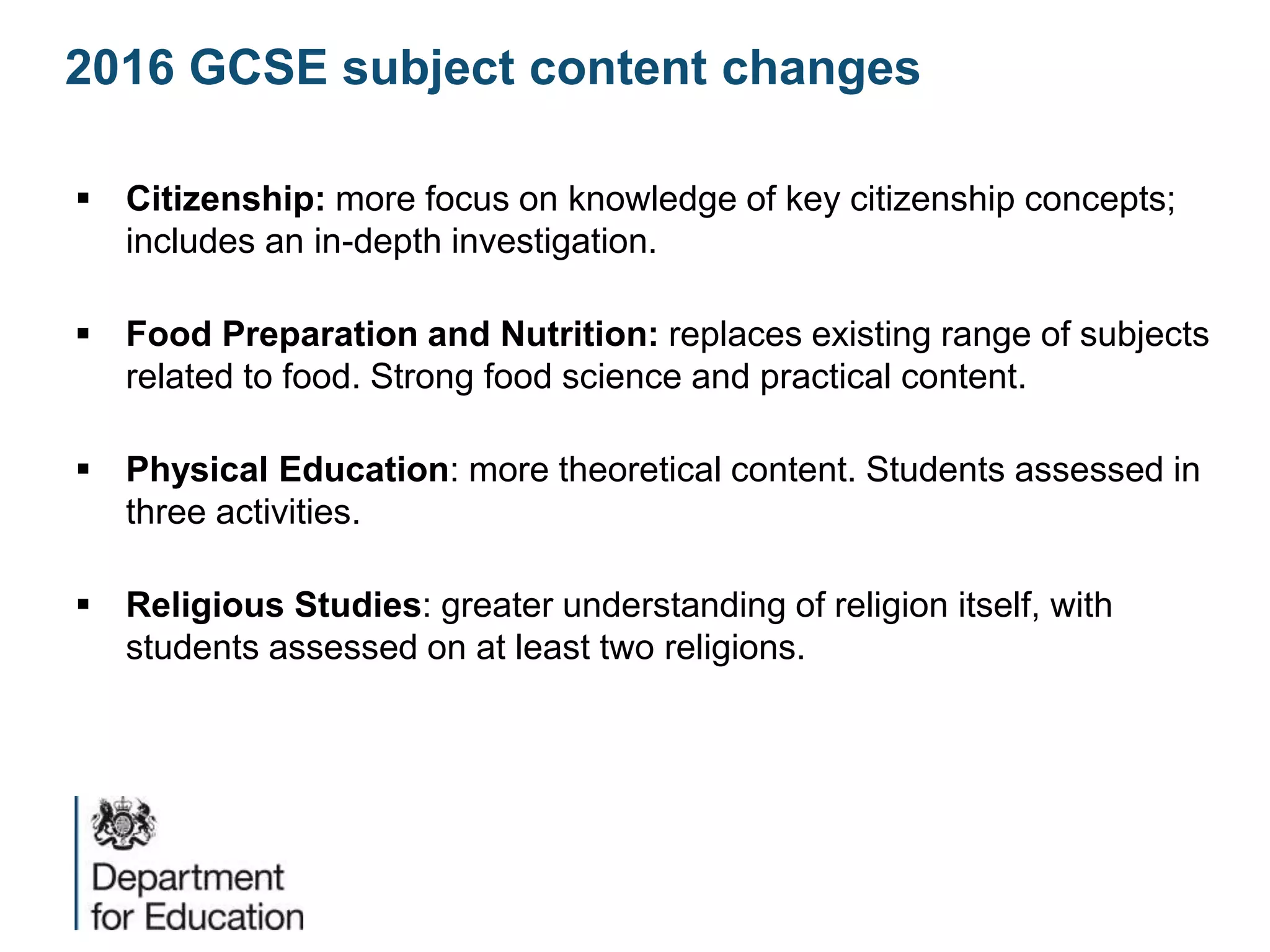 Gcse and a level reform for parents | PPTX