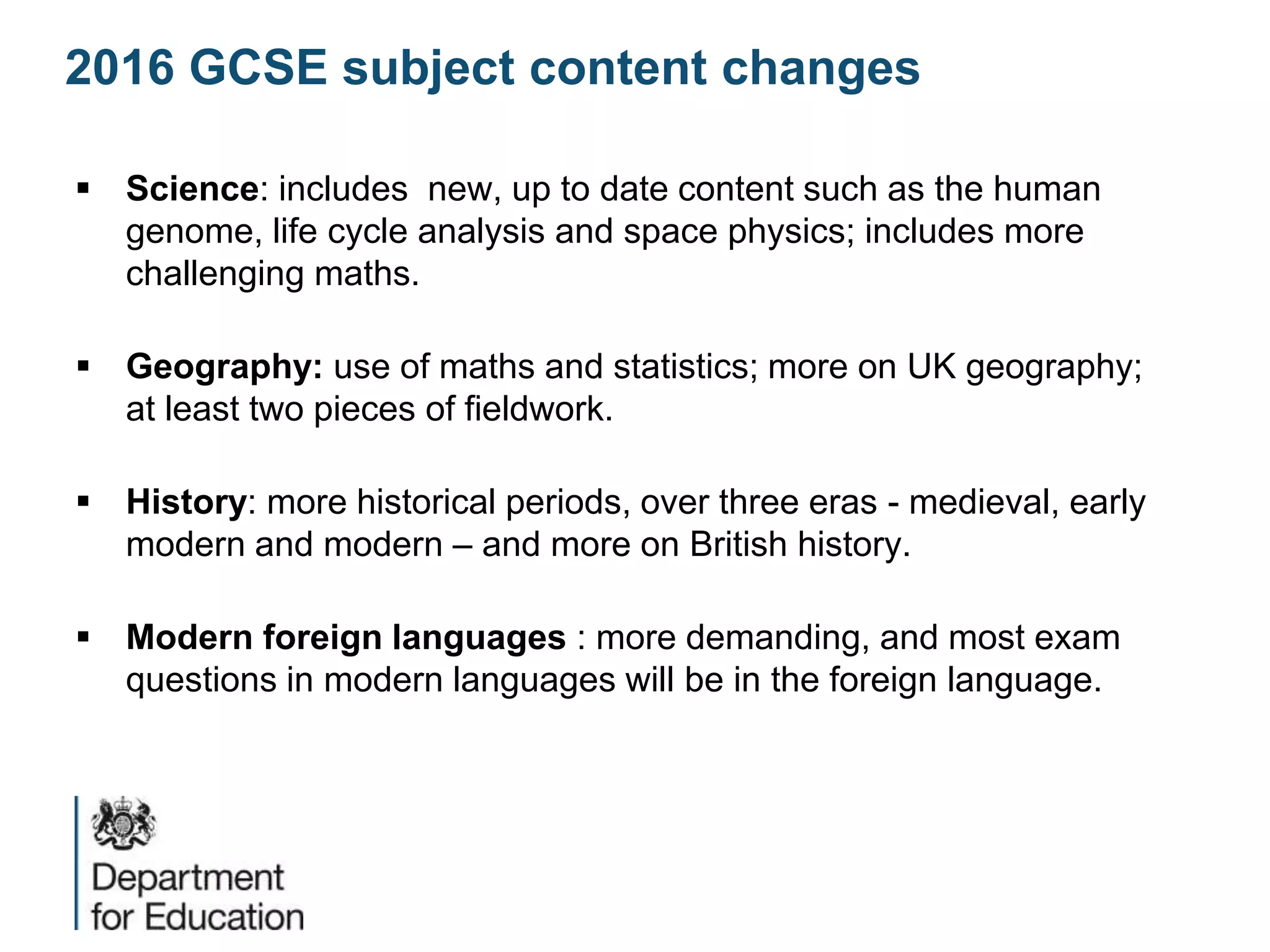 Gcse and a level reform for parents | PPTX