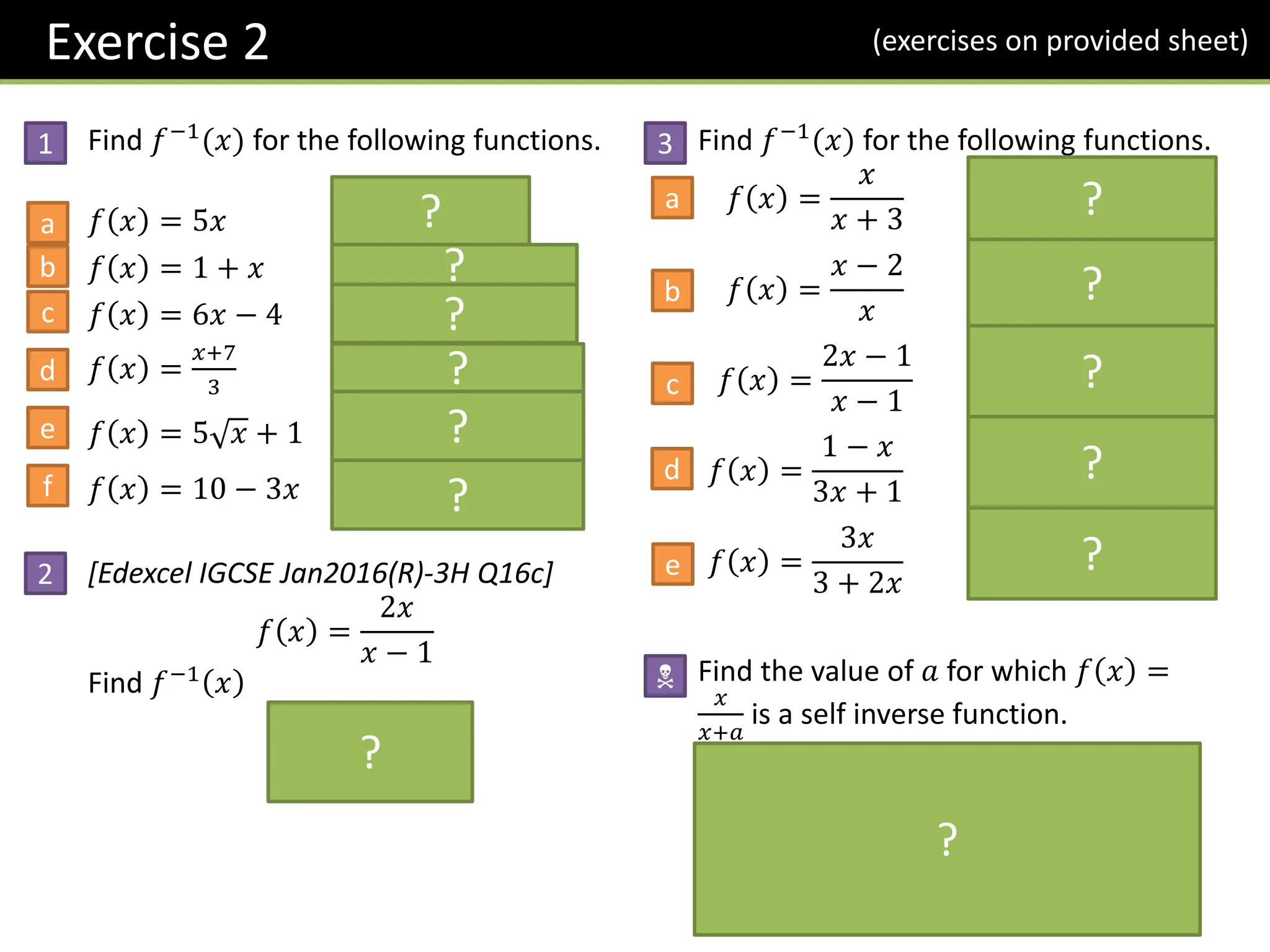Functions ppt Dr Frost Maths Mixed questions | PPTX