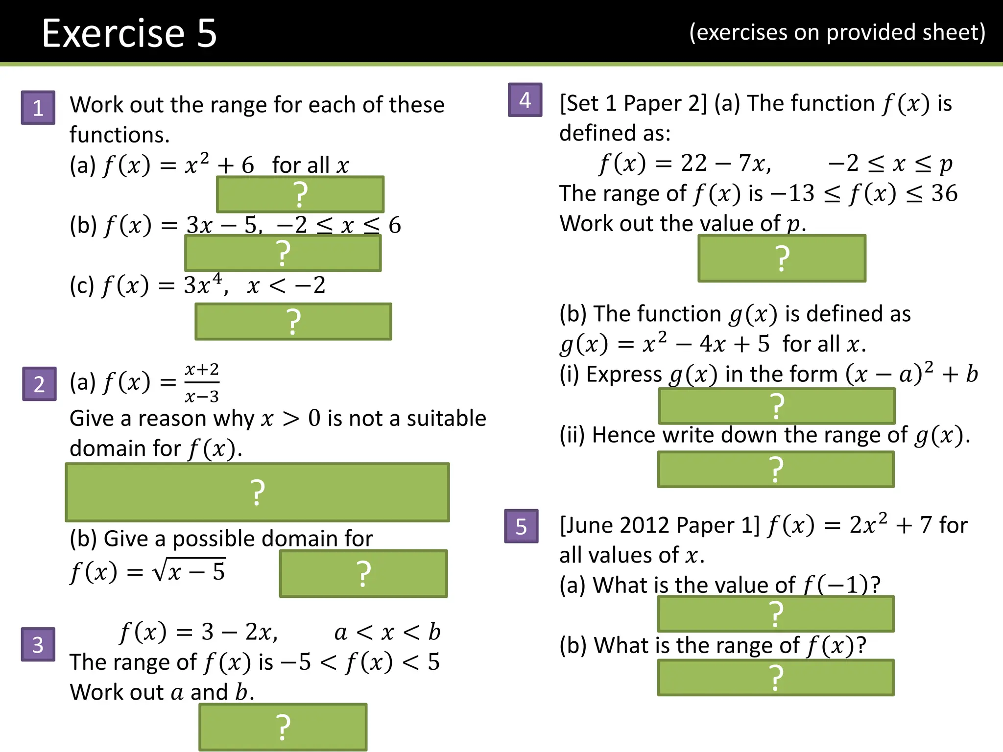 Functions ppt Dr Frost Maths Mixed questions | PPTX | Education