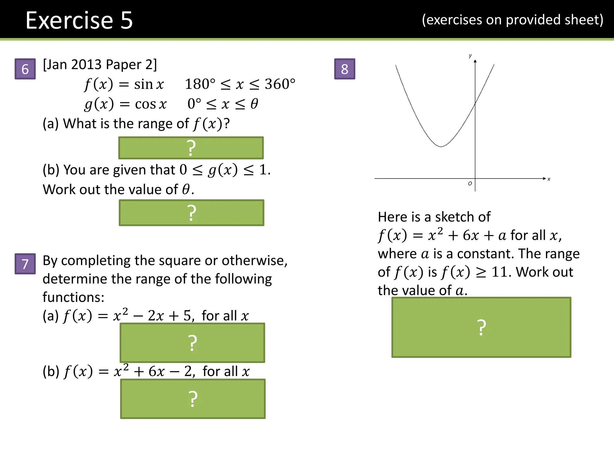 Functions ppt Dr Frost Maths Mixed questions | PPTX