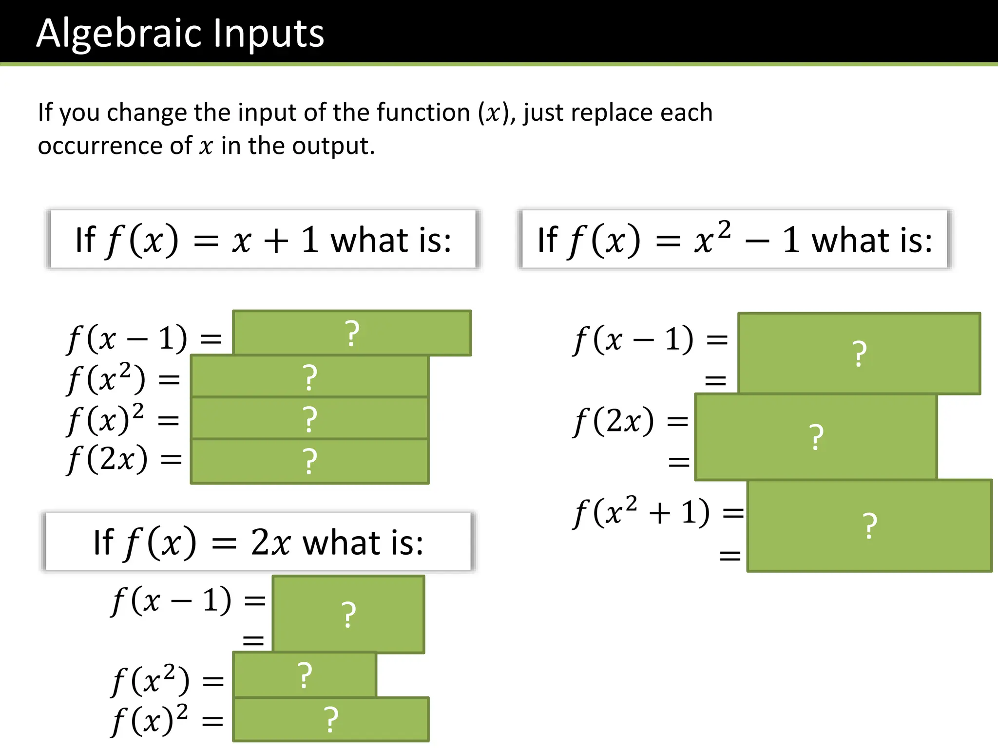 Functions ppt Dr Frost Maths Mixed questions | PPTX