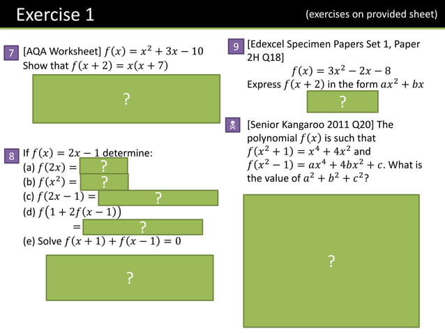 Functions ppt Dr Frost Maths Mixed questions | PPTX | Education