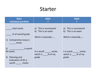 Gcse b321 comparative analytical essay mark scheme | PPTX | Educational Assessment | Education