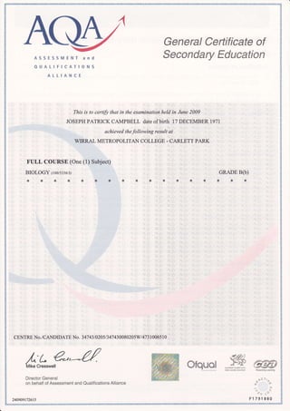 GCSE Biology [summer 2009] | PDF