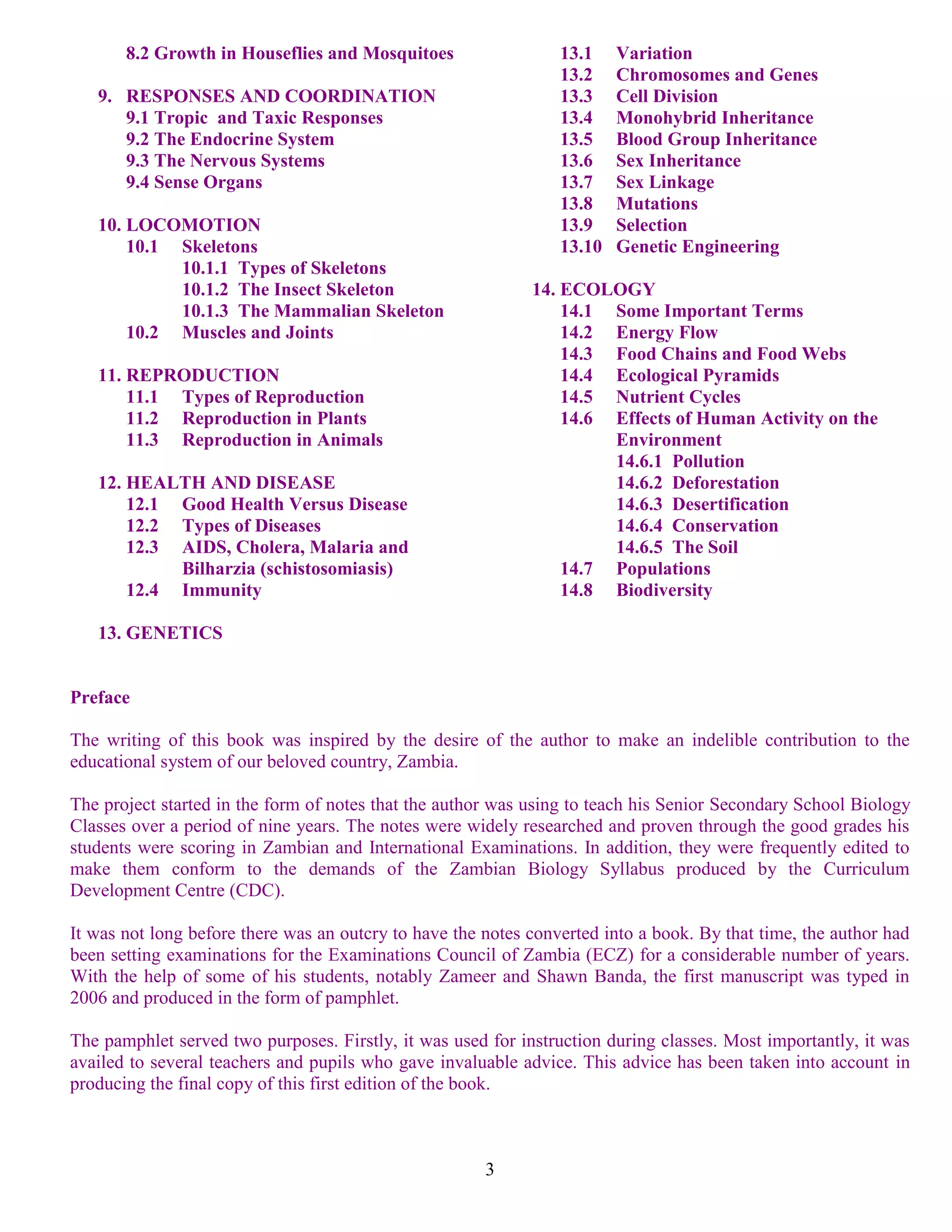 ZASE BIOLOGY TEXTBOOK GRADE 10-12 | PDF