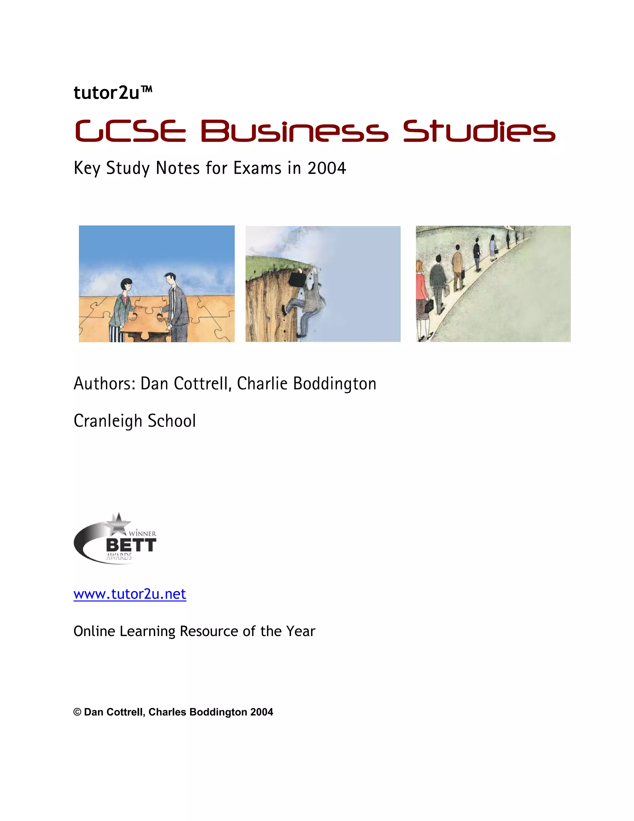 Gcse business studies revision notes | PDF