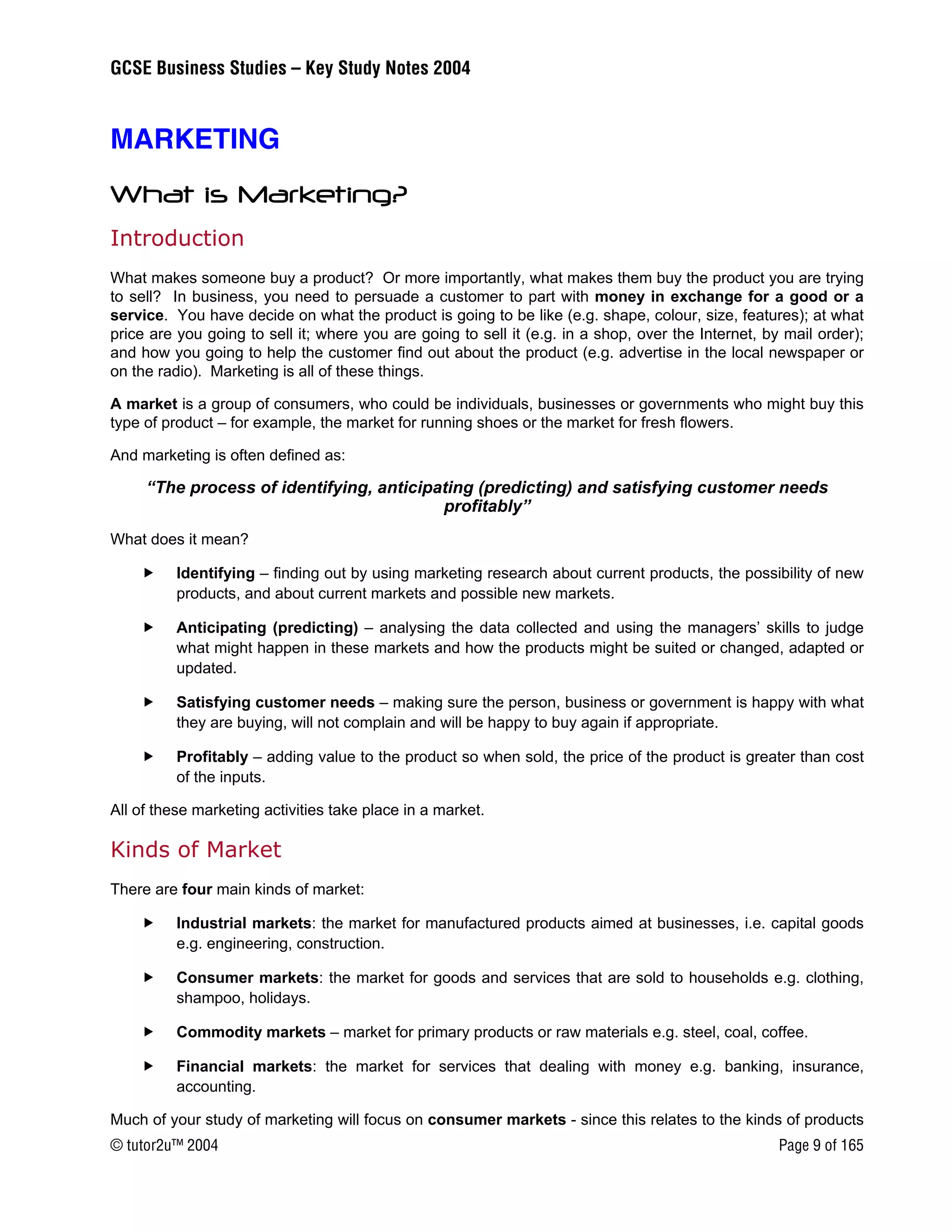 Gcse business studies revision notes | PDF