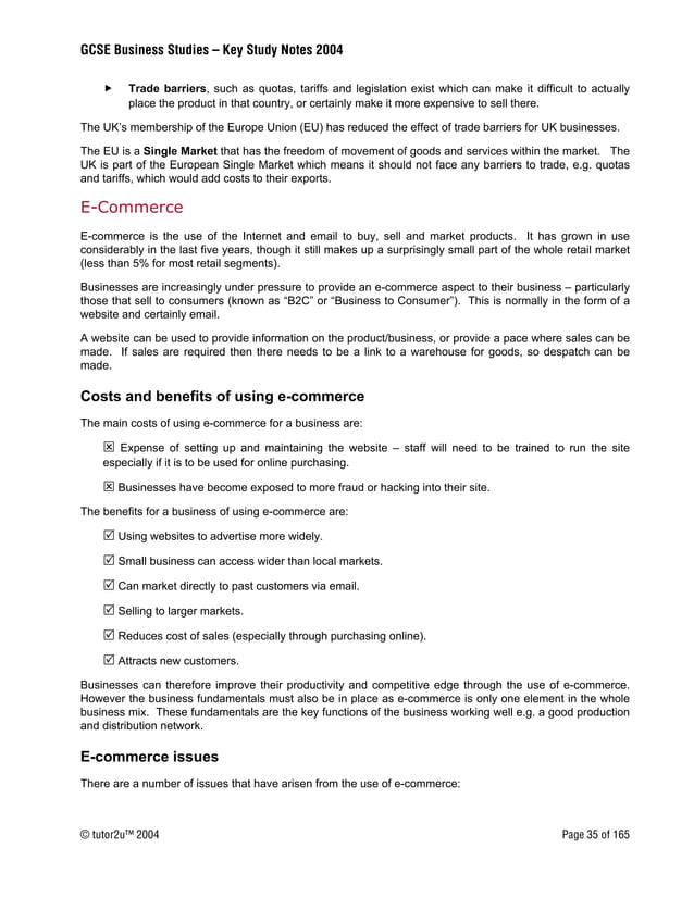 Gcse business studies revision notes | PDF