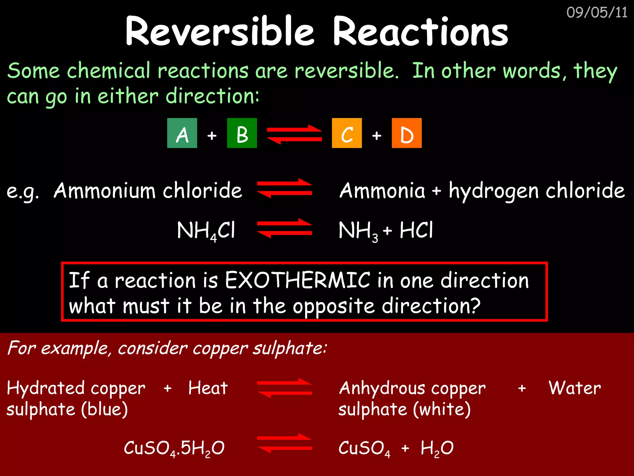 Gcse c7 reversible reactions | PPT