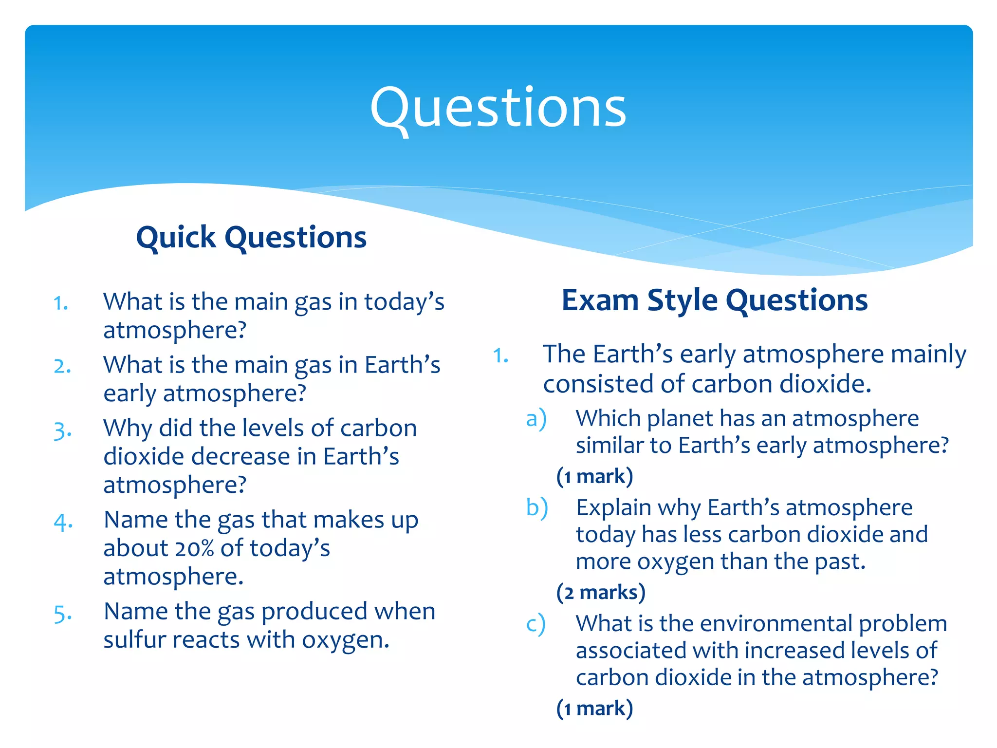 GCSE Chemistry Revision - Air and Air Pollution | PPTX