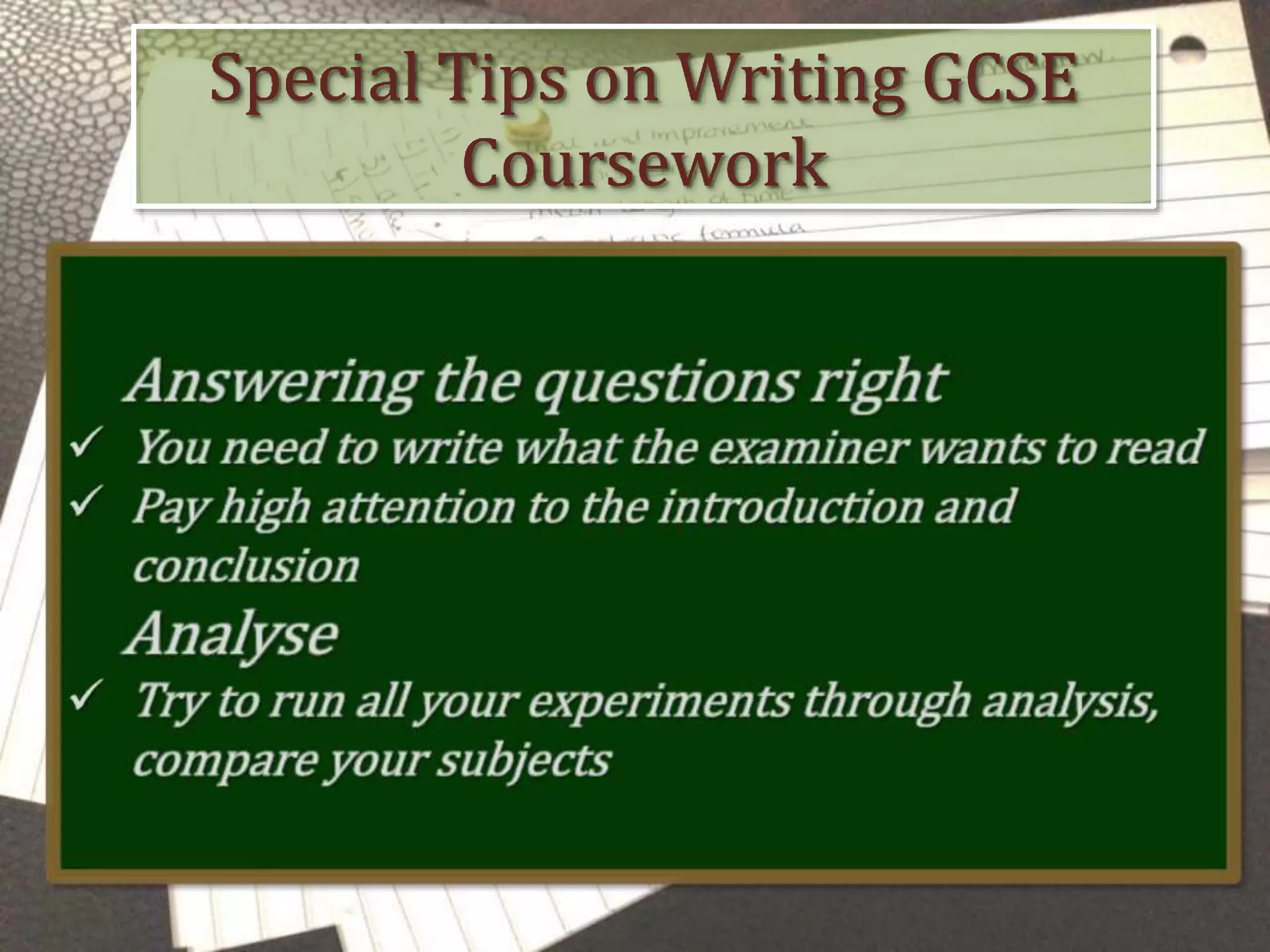 Gcse coursework help | PPT