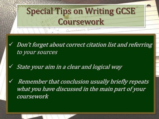 Gcse coursework help | PPT