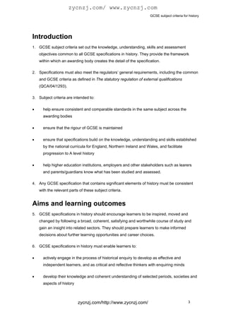 Gcse criteria history | PDF | Secondary Education | Education