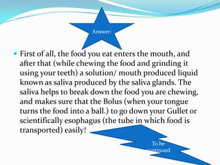 Gcse digestion system Q&A with exam guids | PPT