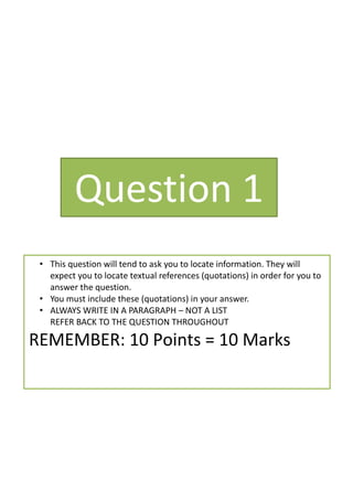 Revision Booklet for GCSE English Unit 1 Exam | PDF | Educational ...