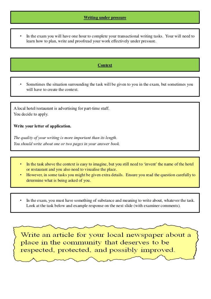 Gcse Article Writing Gcse Article Writing