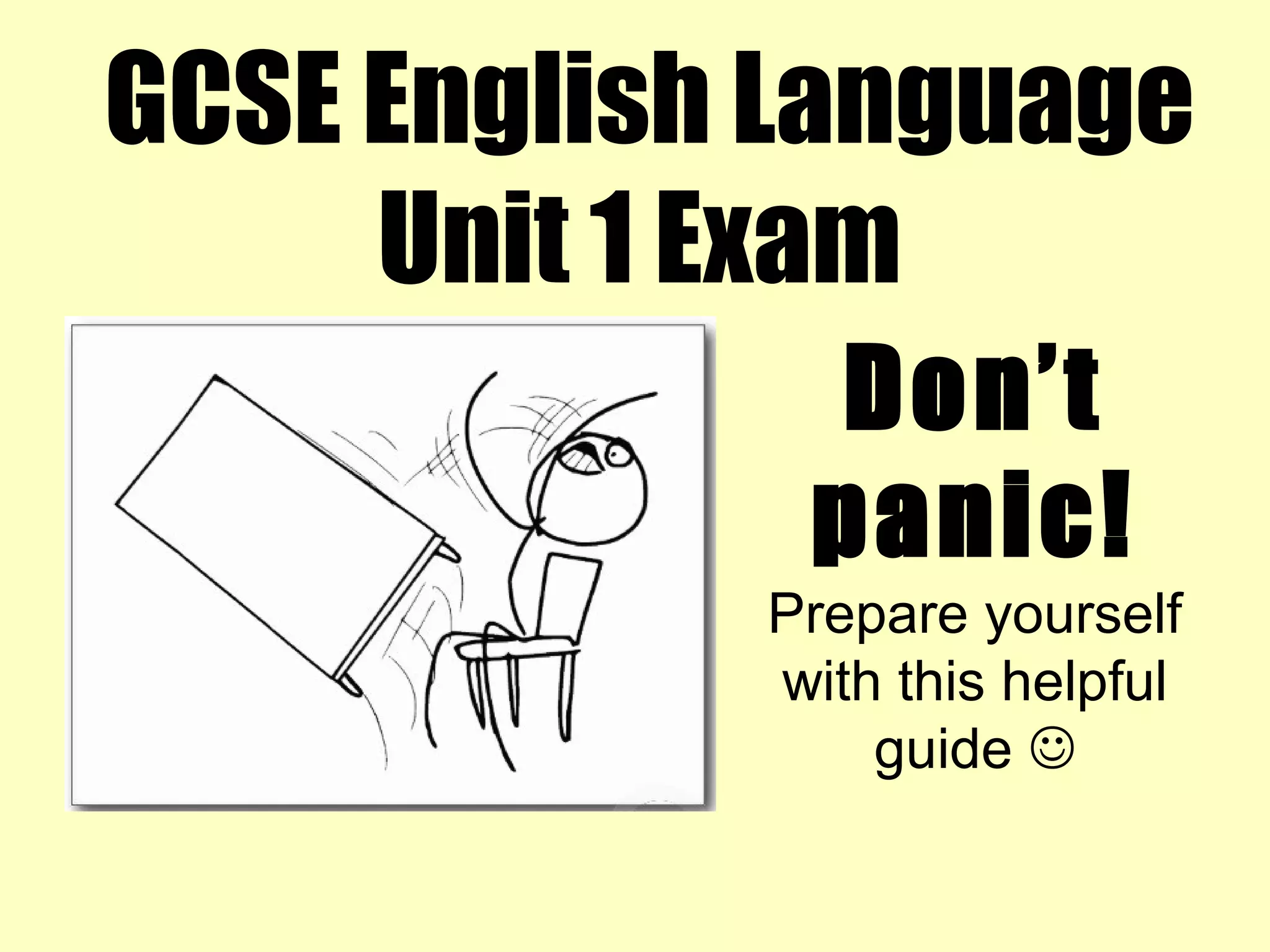 Gcse english unit 1 | PPT