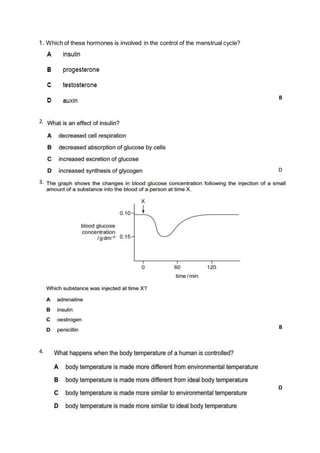 Gcse exam about endocrine system | PDF