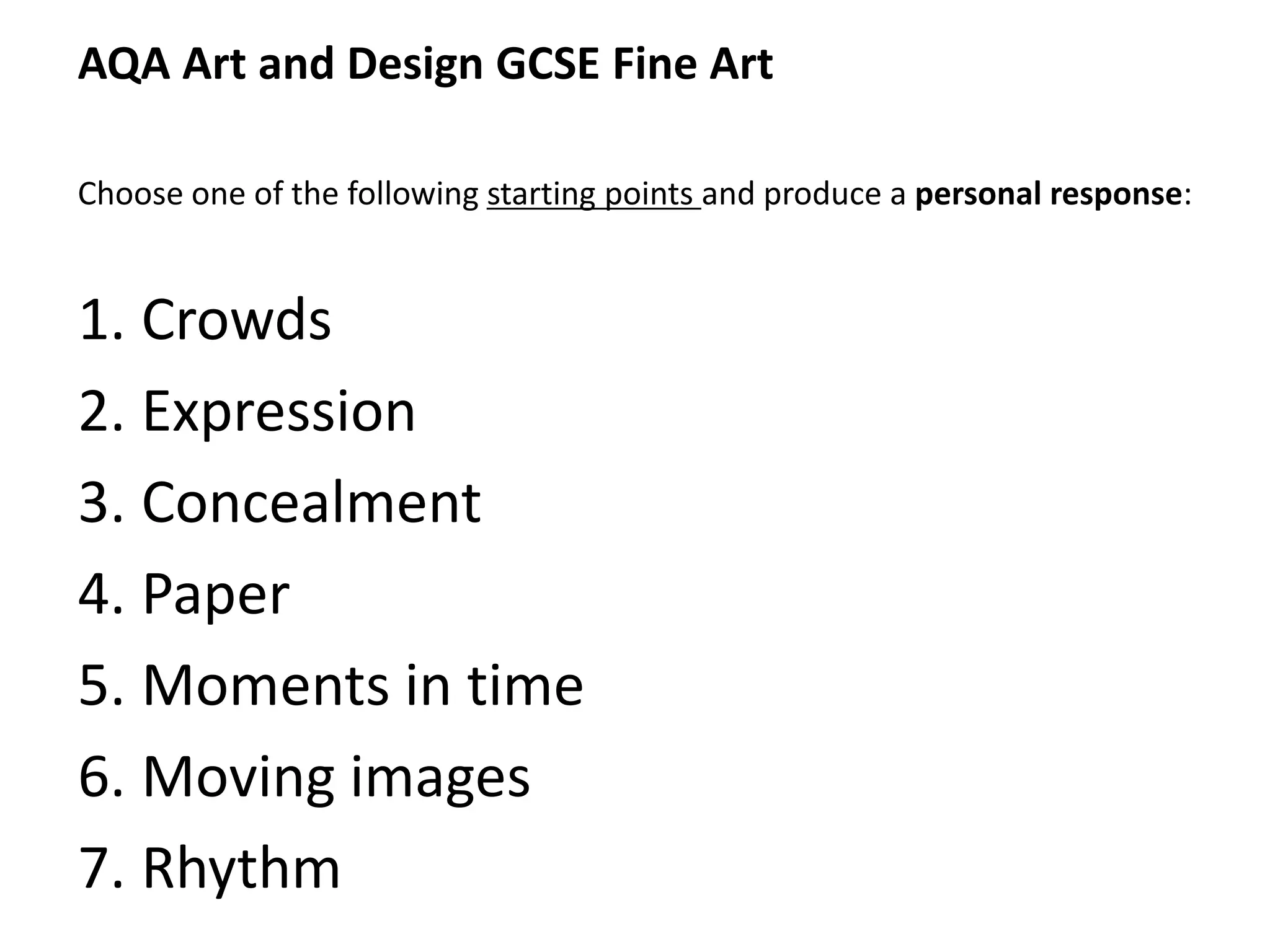 Gcse exam potential artists 2020 | PPTX | Educational Assessment ...