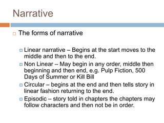 Gcse film narrative and character | PPTX