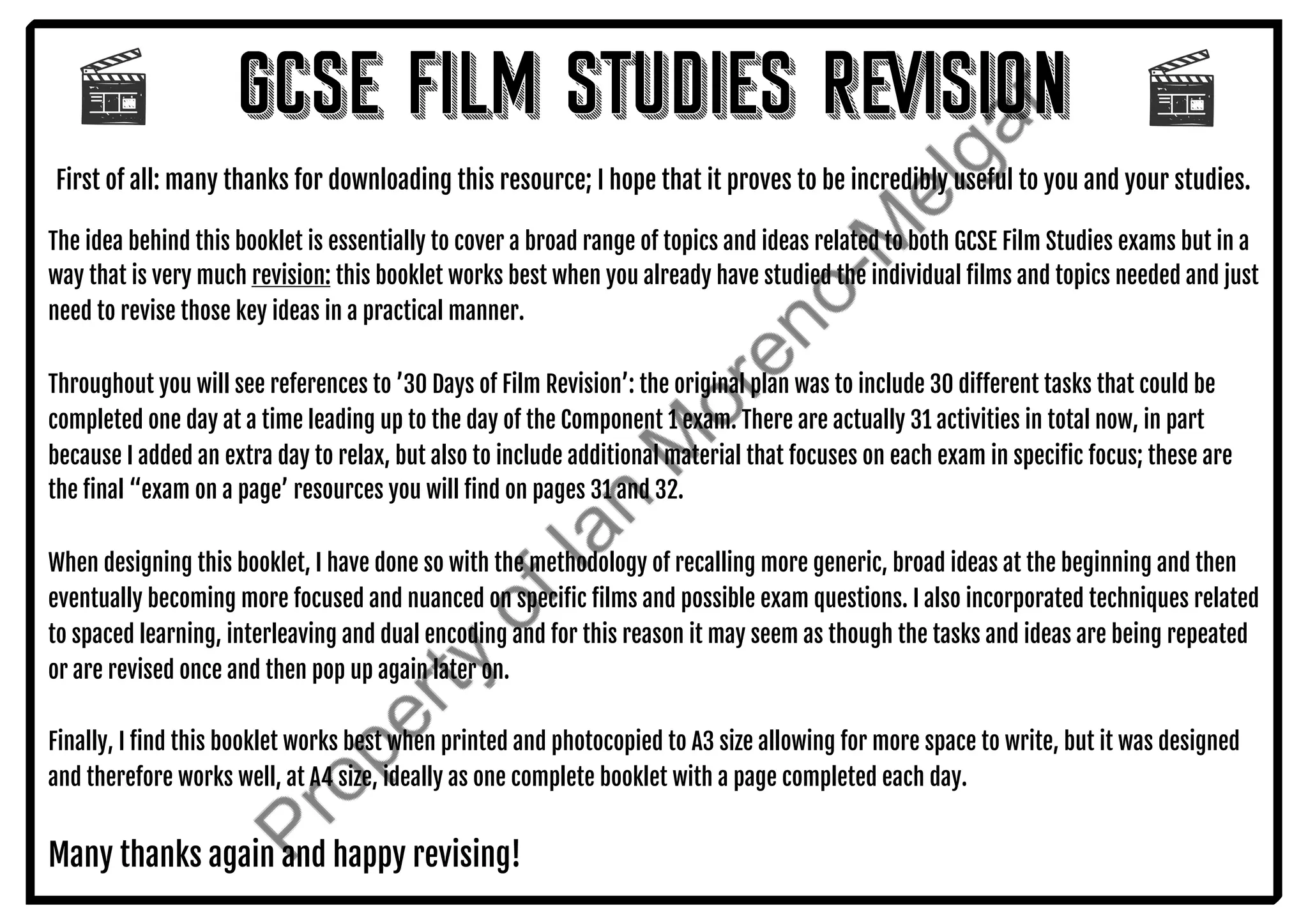 GCSE Film Studies Revision booklet | PDF