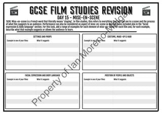 GCSE Film Studies Revision booklet | PDF