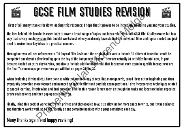 GCSE Film Studies Revision booklet | PDF | Screenwriting | Content ...
