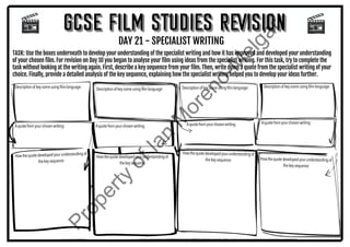 GCSE Film Studies Revision booklet | PDF