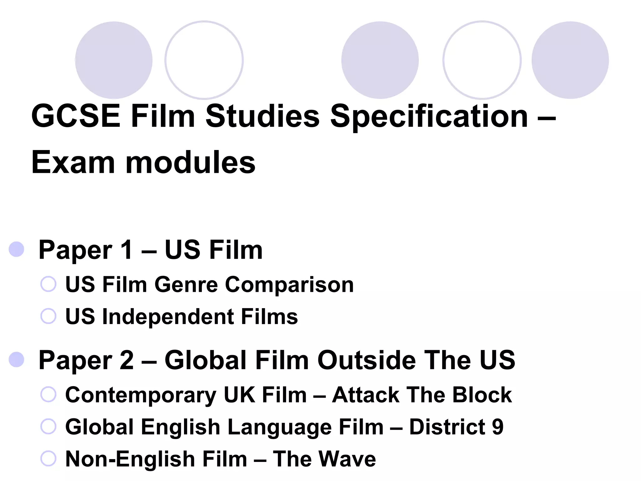 GCSE film studies overview 2017 onwards | PPT