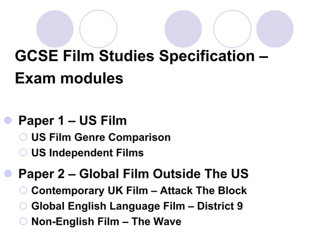 GCSE film studies overview 2017 onwards | PPT