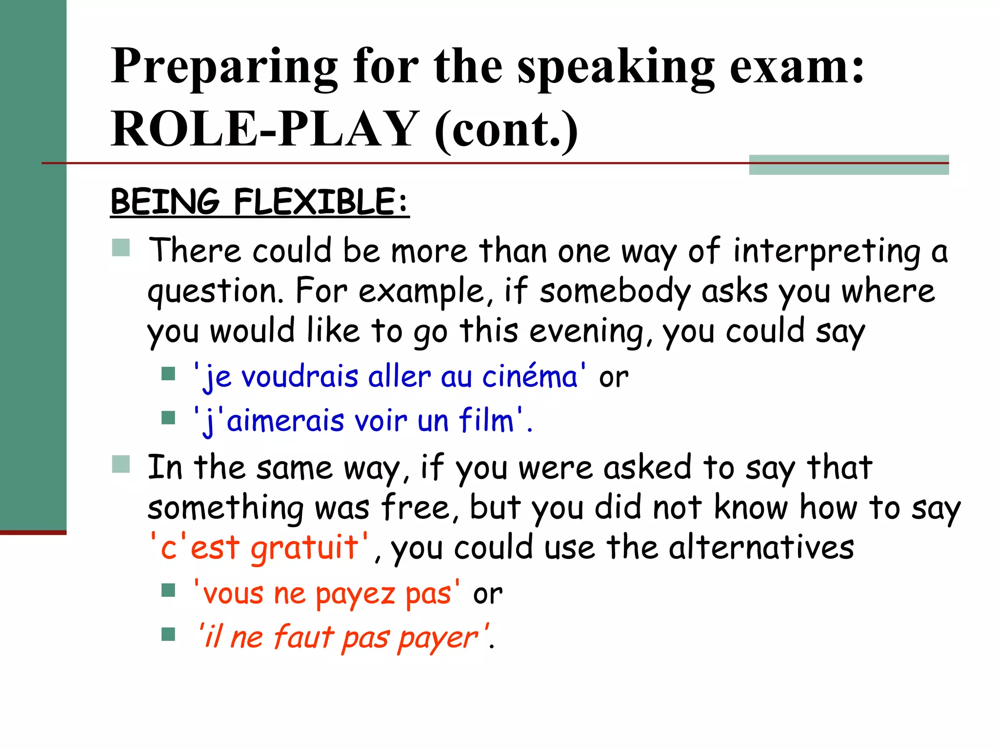 Gcse French Revision Speaking | PPT