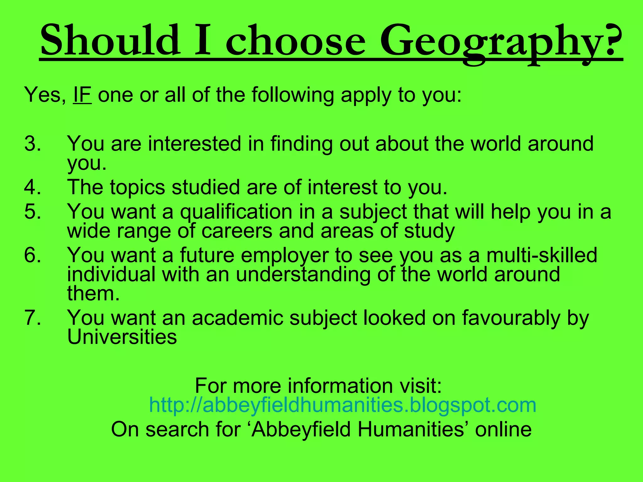 GCSE Geography WJEC B @ Abbeyfield | PPT