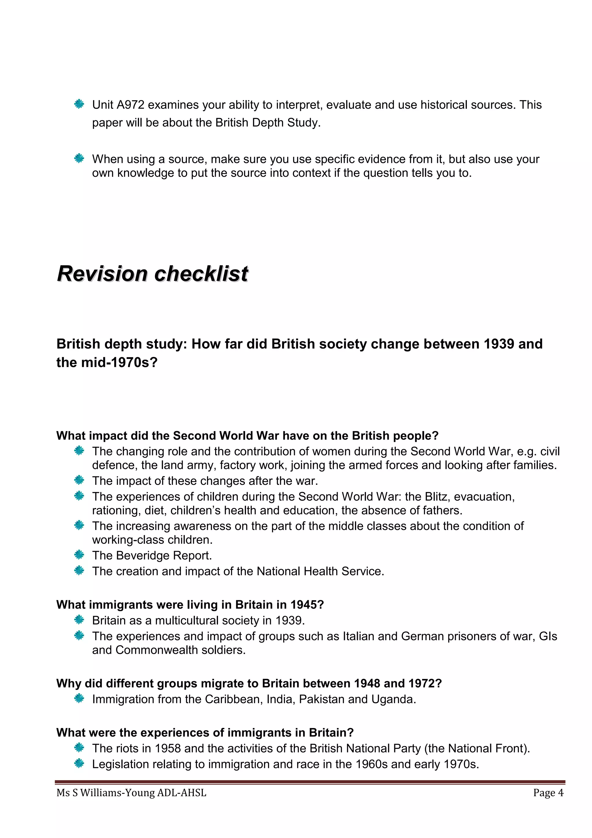 Gcse history b modern world history revision booklet | DOCX