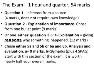Gcse history exam final revision | PPT
