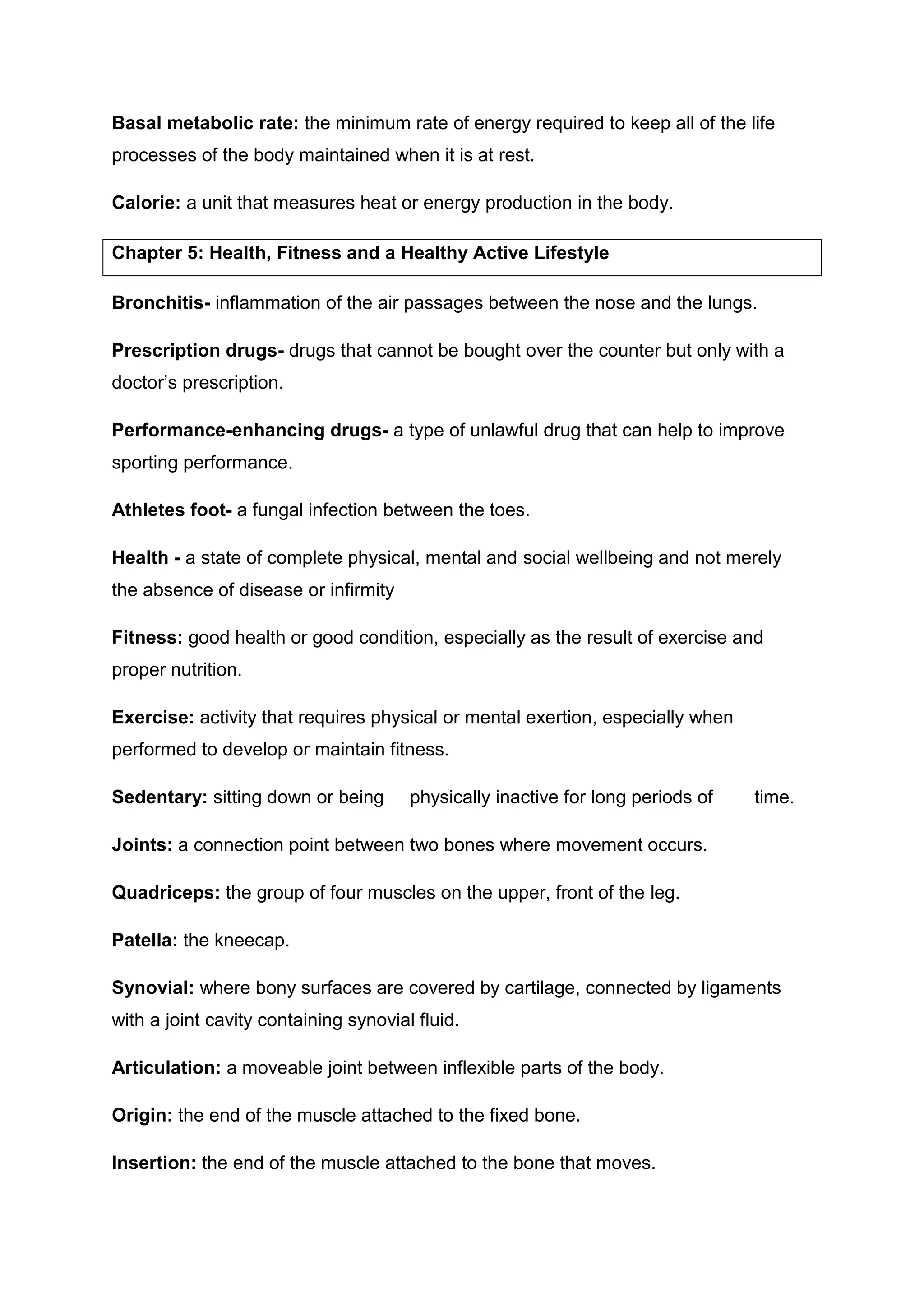 GCSE Key Terms Glossary | DOCX
