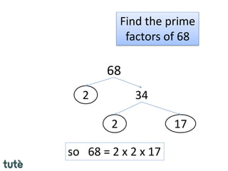 Gcse maths resources higher 01.1 primes number and prime index | PPTX