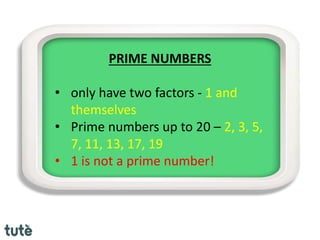 Gcse maths resources higher 01.1 primes number and prime index | PPTX ...