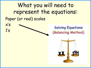 Solving equations using the balancing method | PPT