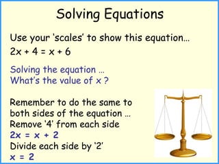 Solving equations using the balancing method | PPT
